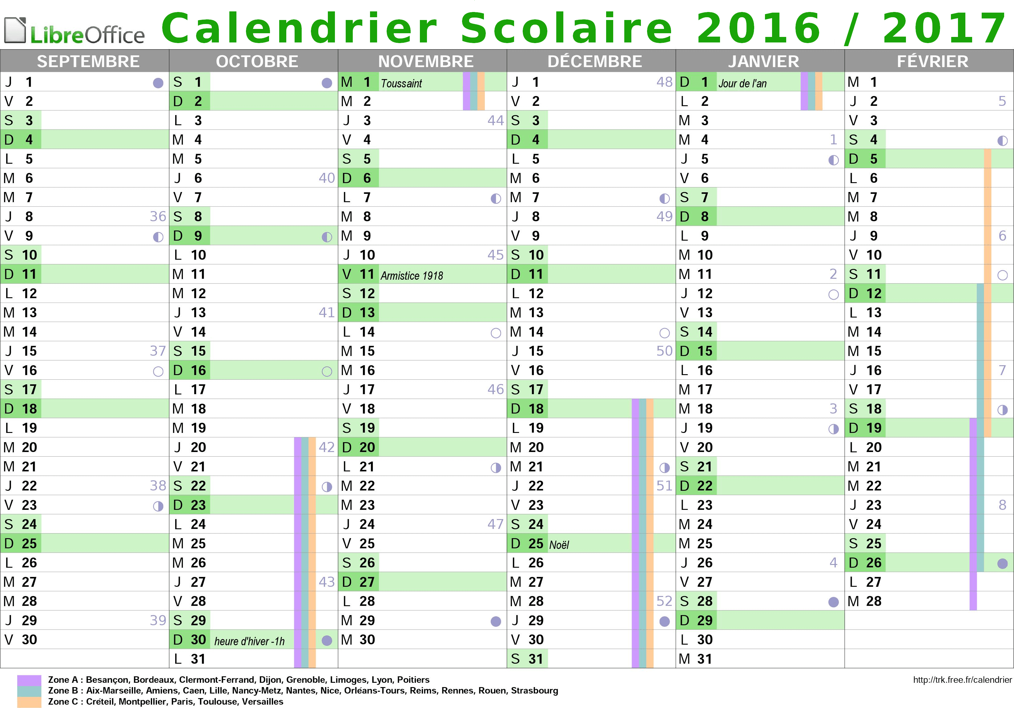 Calendrier scolaire